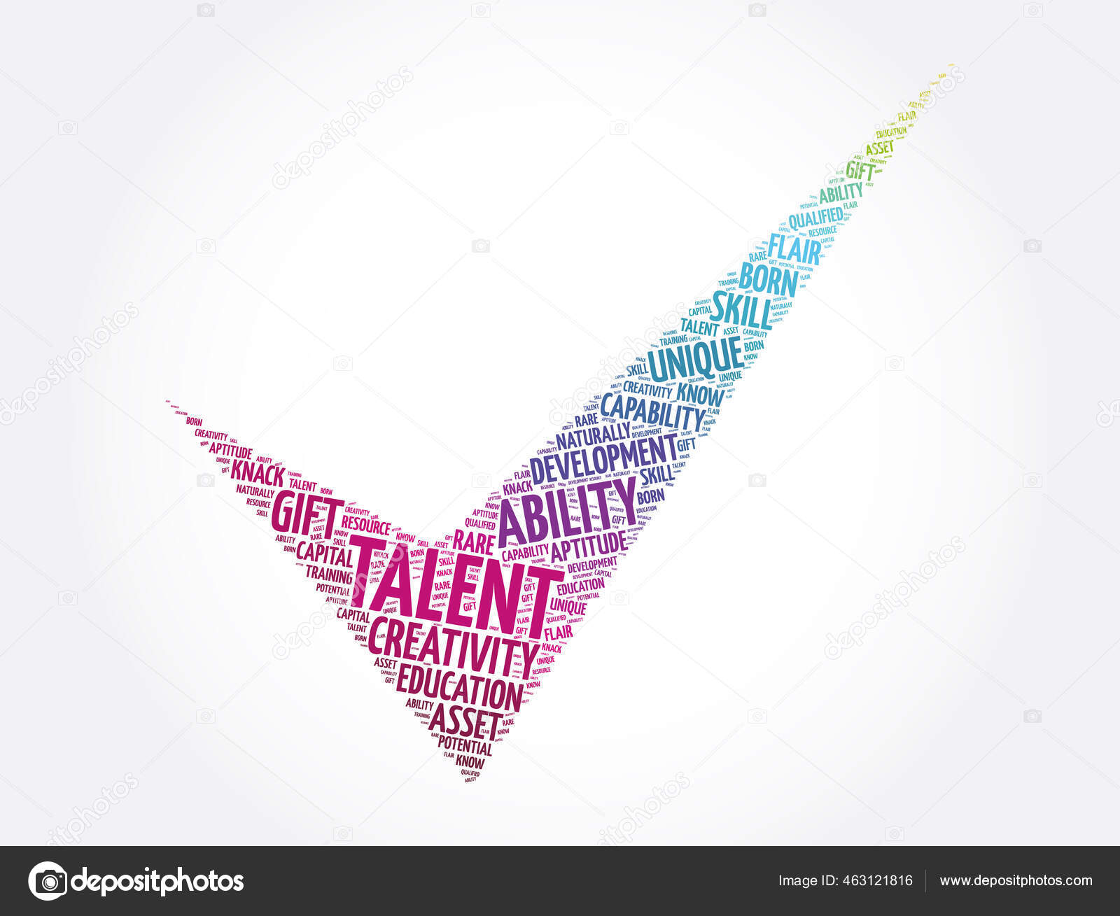 Talent Check Mark Word Cloud Collage Concept Background Stock Vector ...