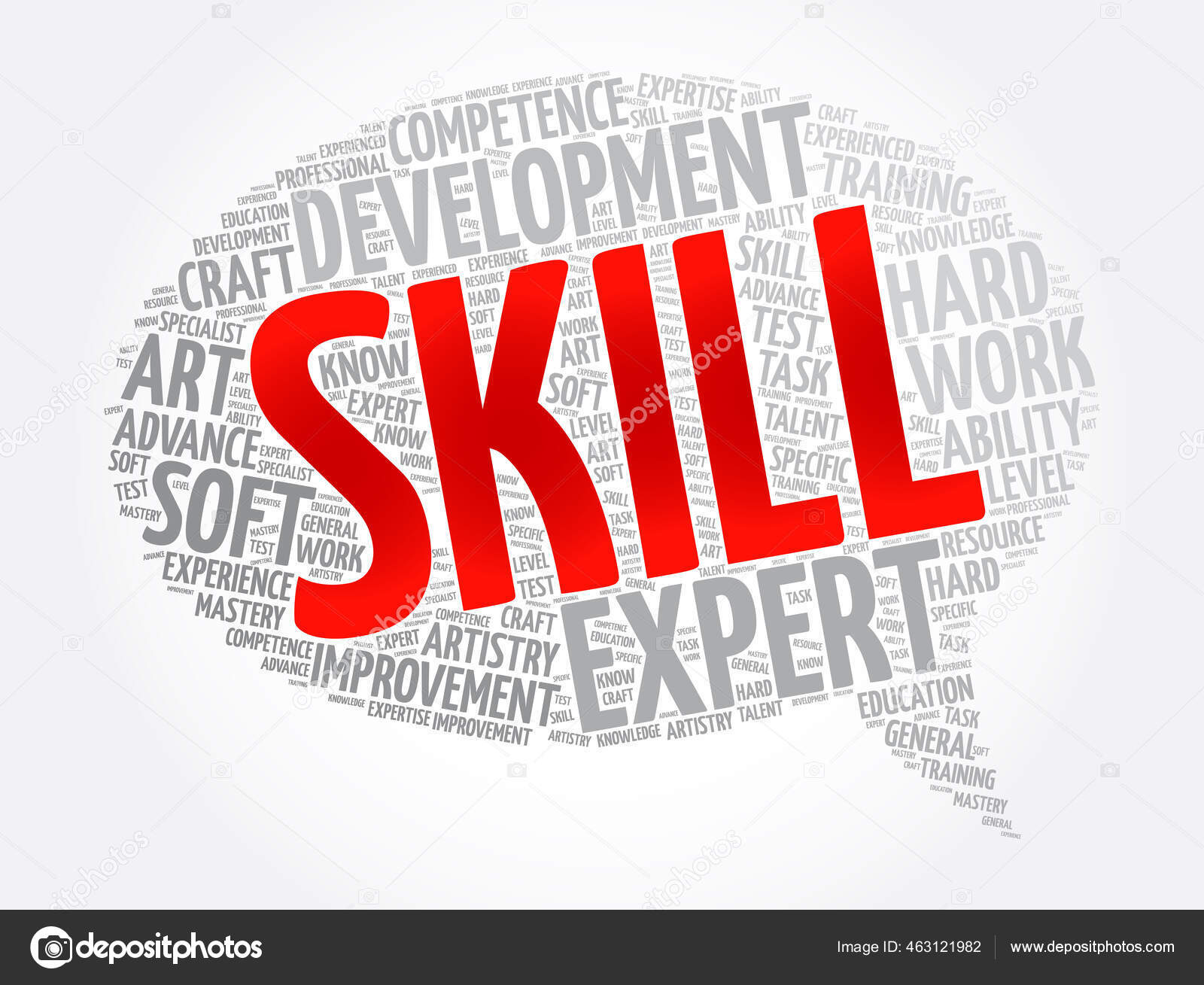 Skill Message Bubble Word Cloud Collage Education Concept Background ...