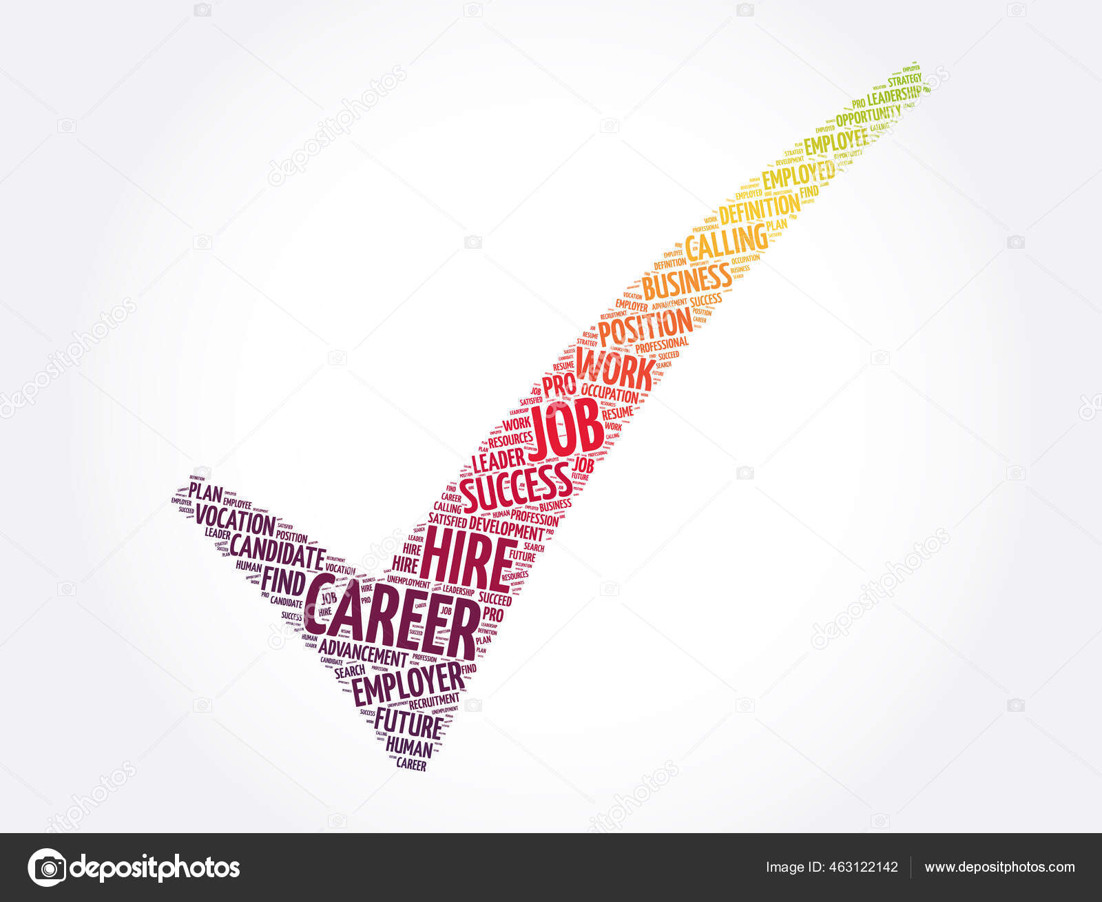 Career Check Mark Word Cloud Collage Business Concept Background Stock ...