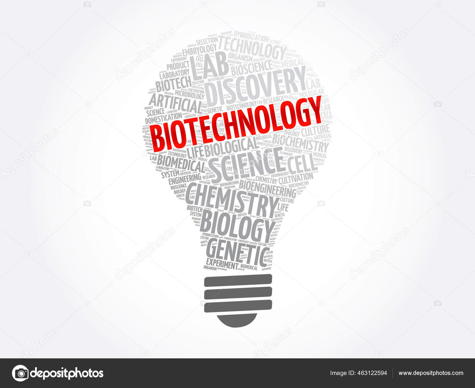 Biotechnology Bulb Word Cloud Collage Concept Background Stock Vector ...