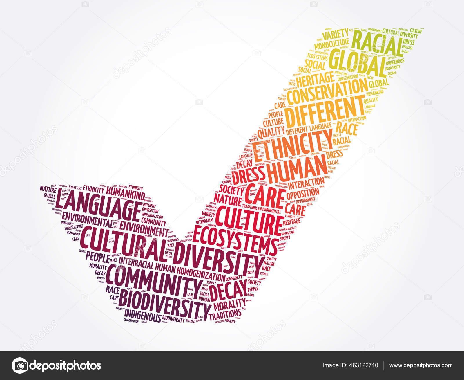 Cultural Diversity Check Mark Word Cloud Collage Concept Background ...