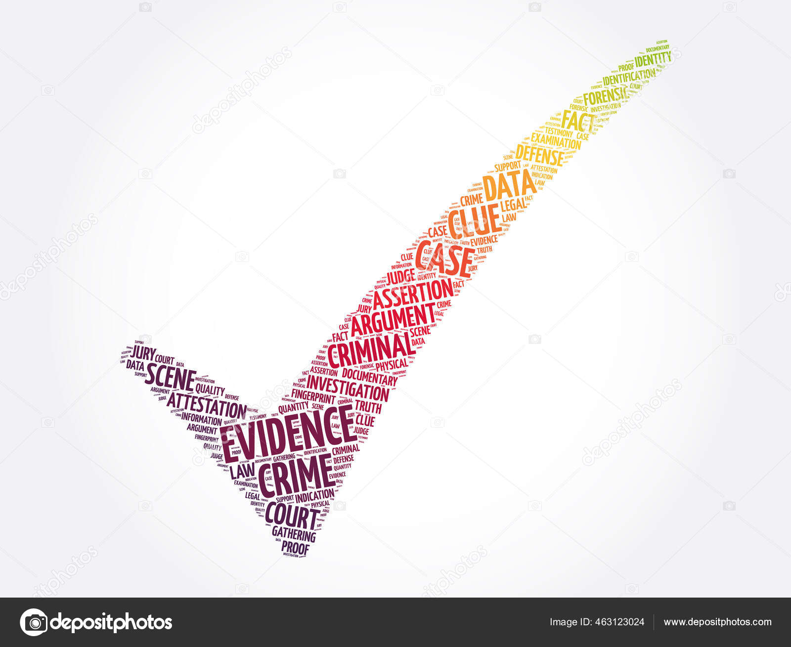 Evidence Check Mark Word Cloud Collage Concept Backgroun Stock Vector ...