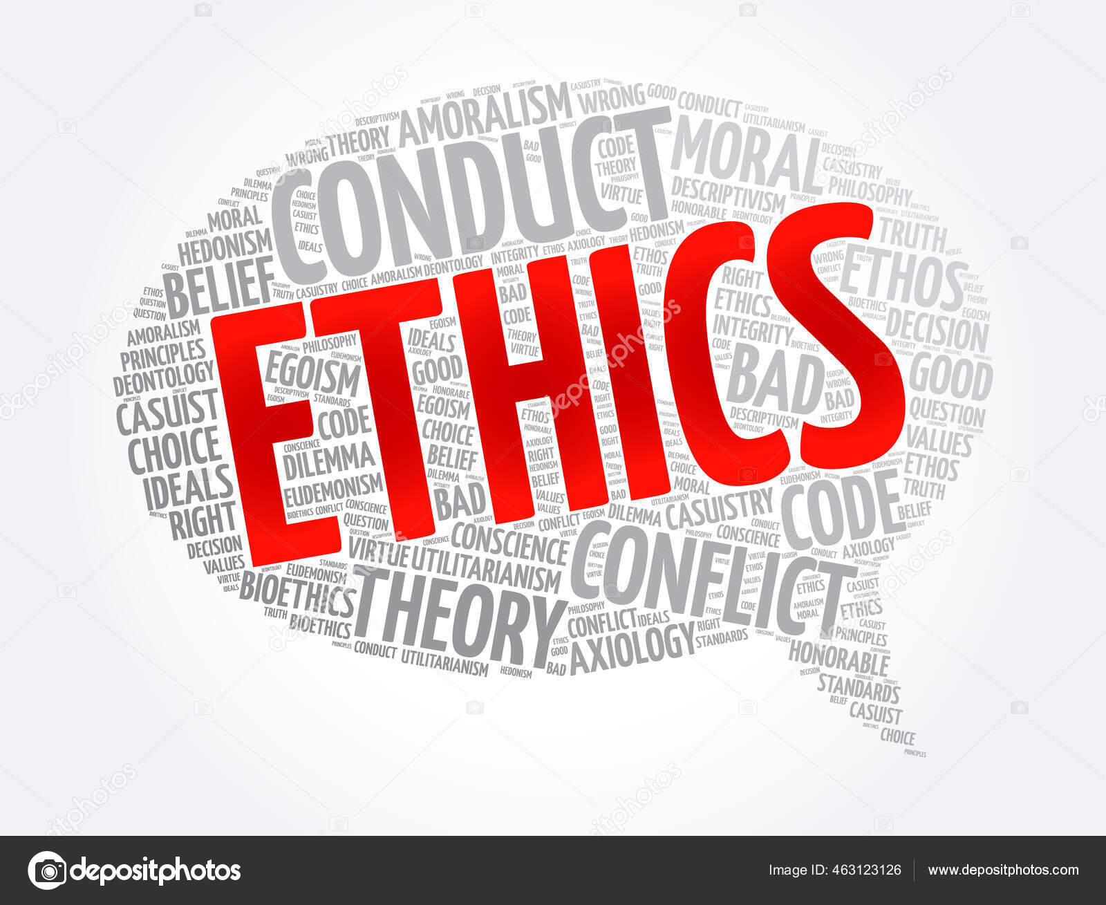 Ethics Message Bubble Word Cloud Collage Concept Background Stock ...