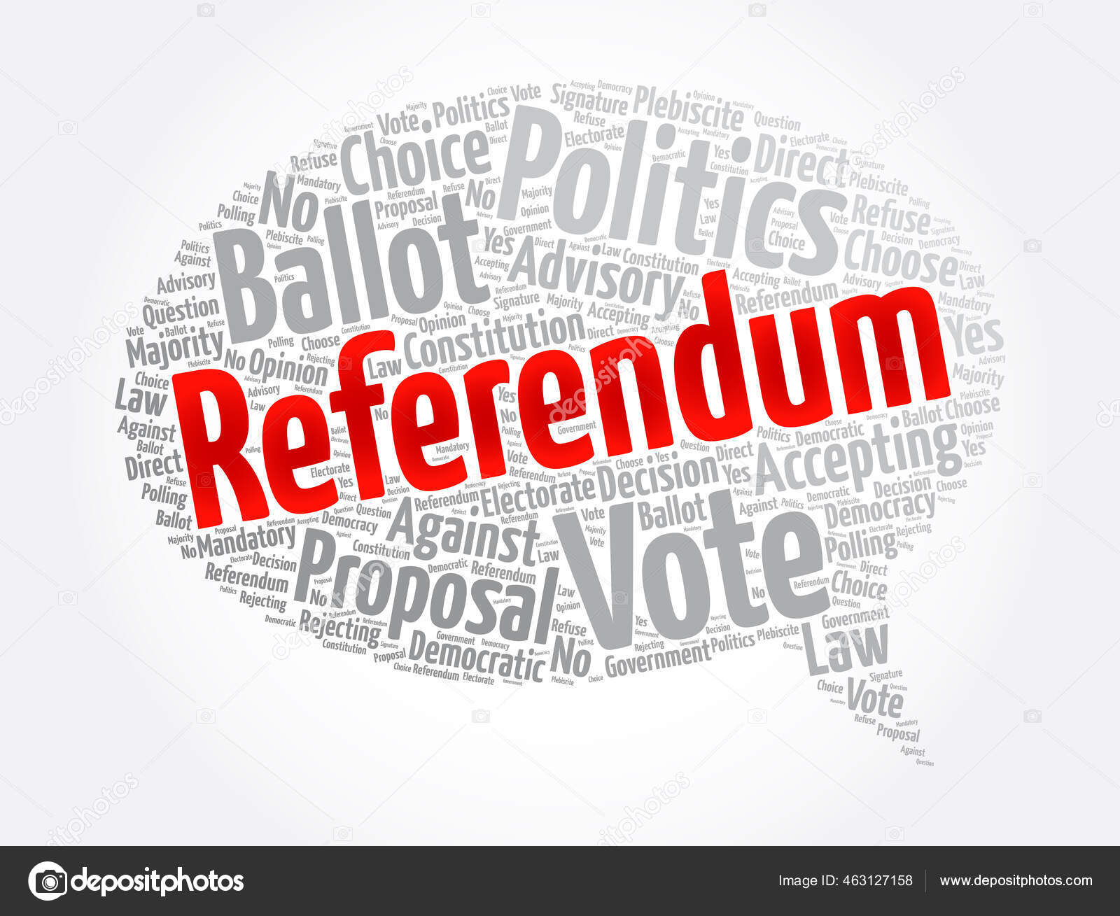 Referendum Message Bubble Word Cloud Collage Concept Background Stock ...