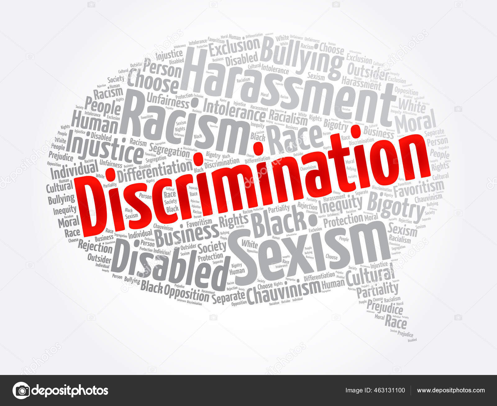 Discrimination Message Bubble Word Cloud Collage Concept Background ...