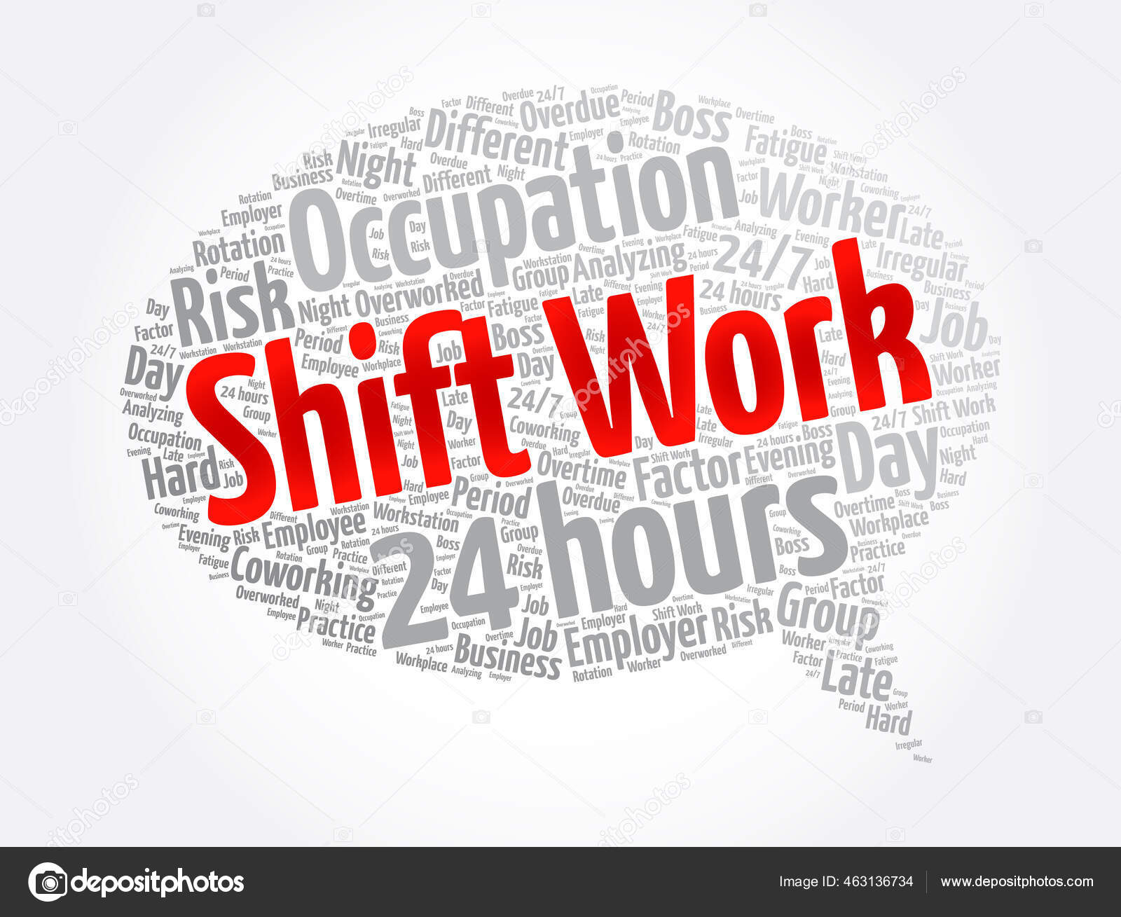 Shift Work Message Bubble Word Cloud Collage Business Concept ...