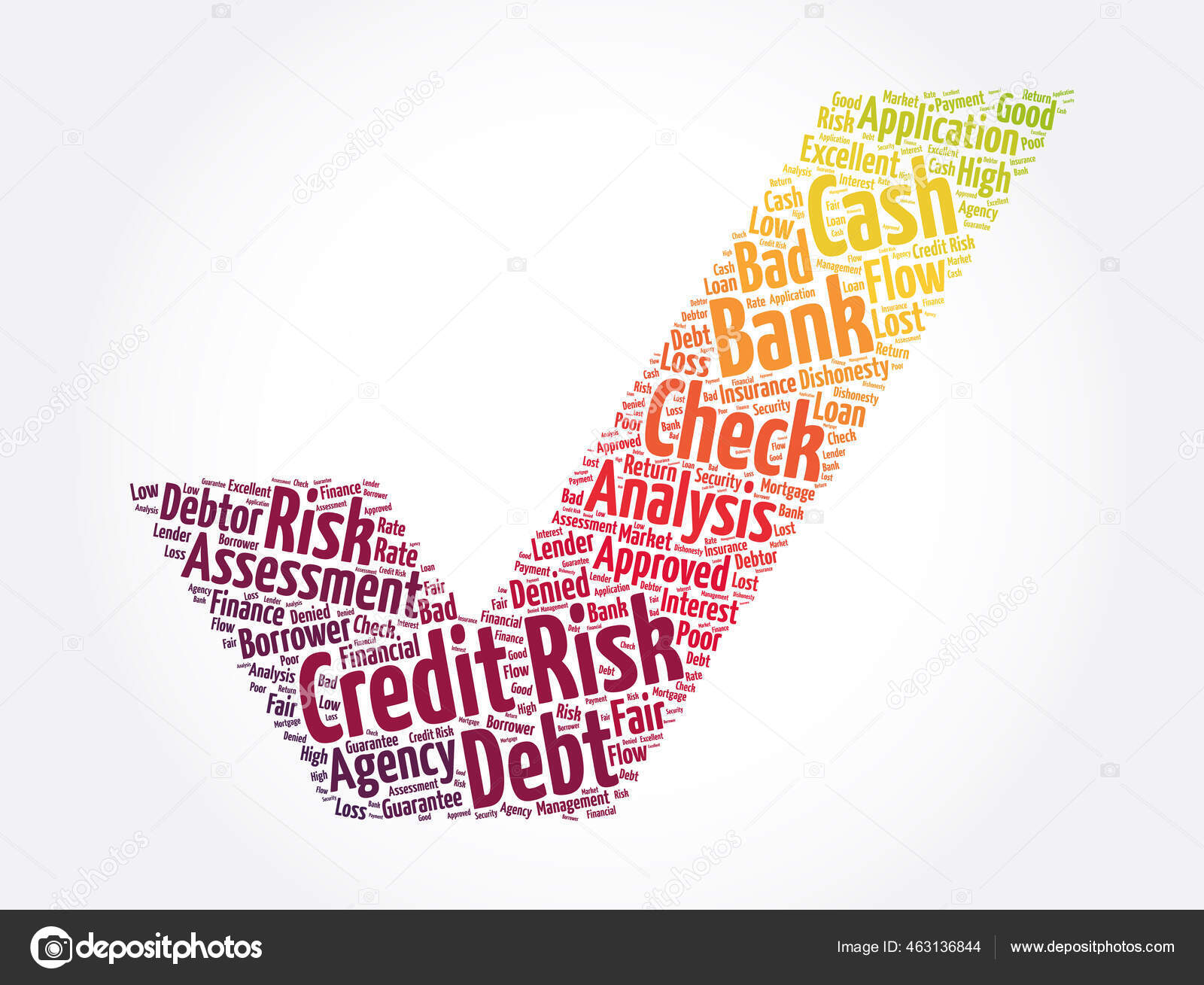 Credit Risk Check Mark Word Cloud Collage Business Concept Background ...