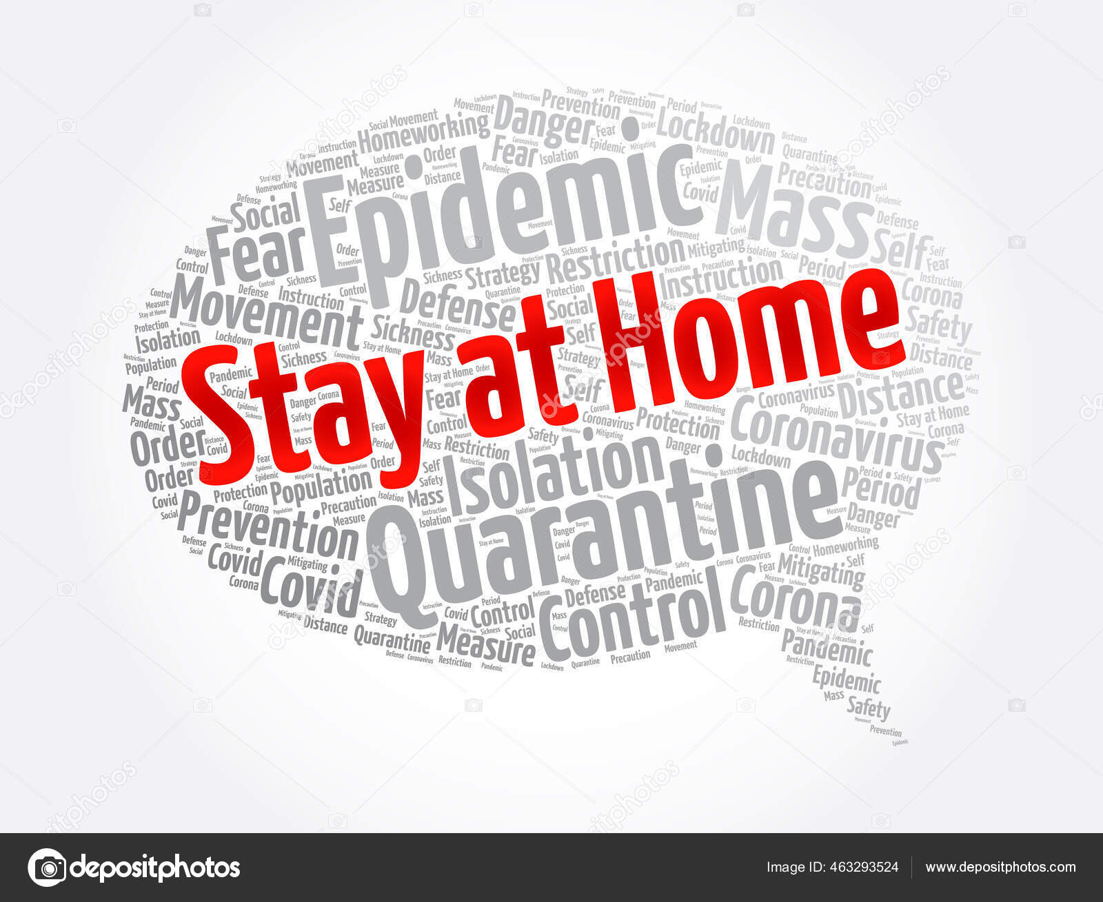 Stay Home Message Bubble Word Cloud Collage Concept Background Stock ...