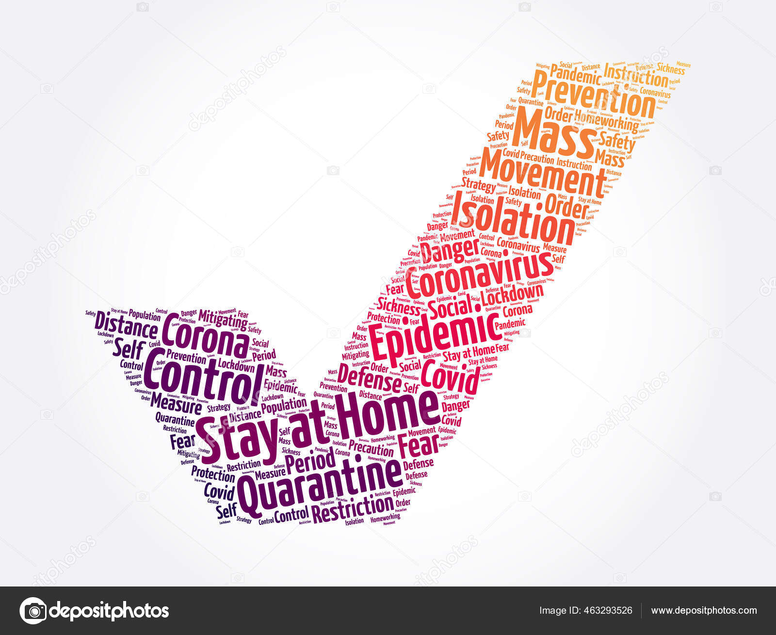 Stay Home Check Mark Word Cloud Collage Concept Background Stock Vector Image by ©dizanna #463293526