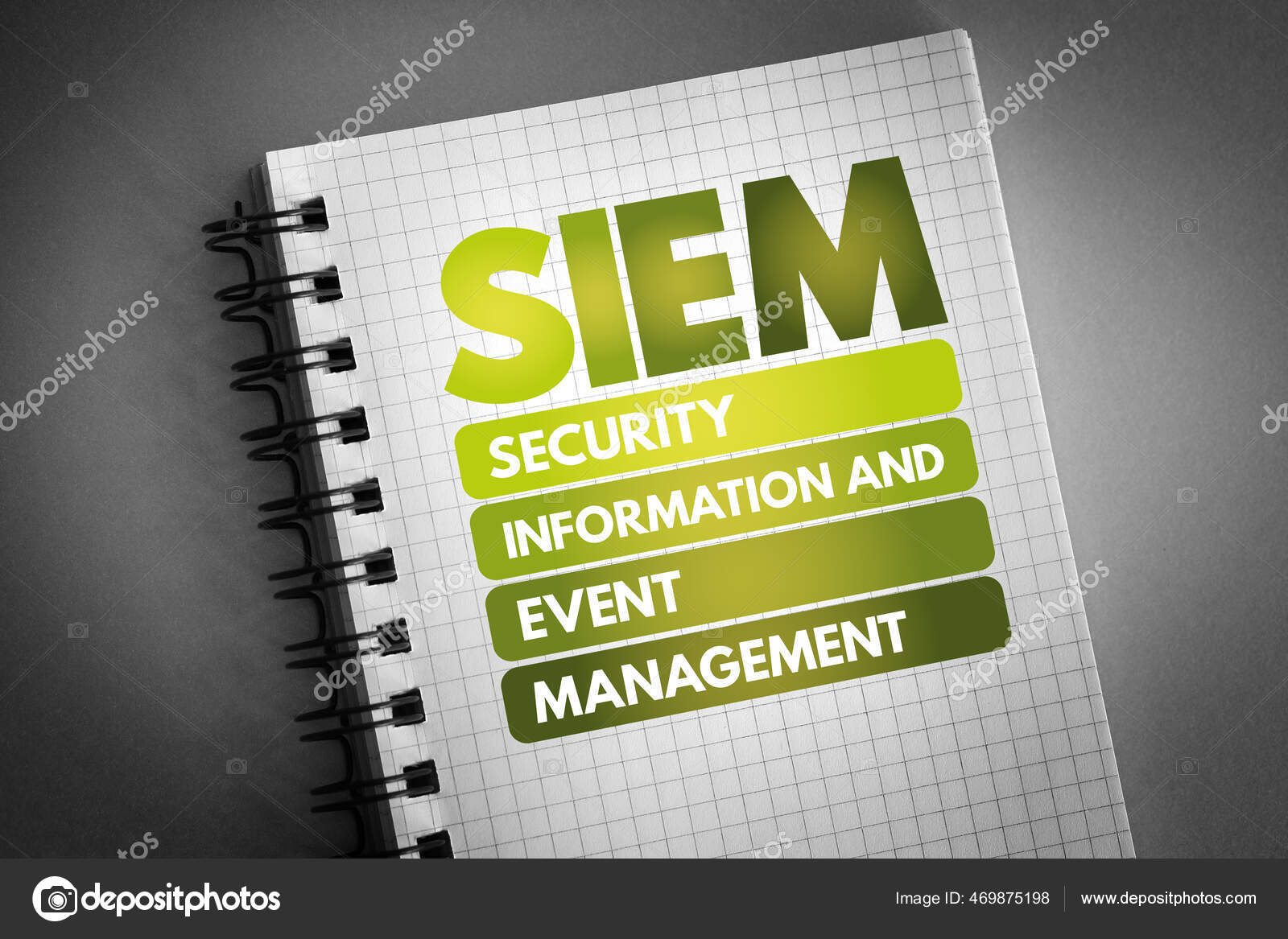 Siem Security Information Event Management Acronym Notepad Business ...