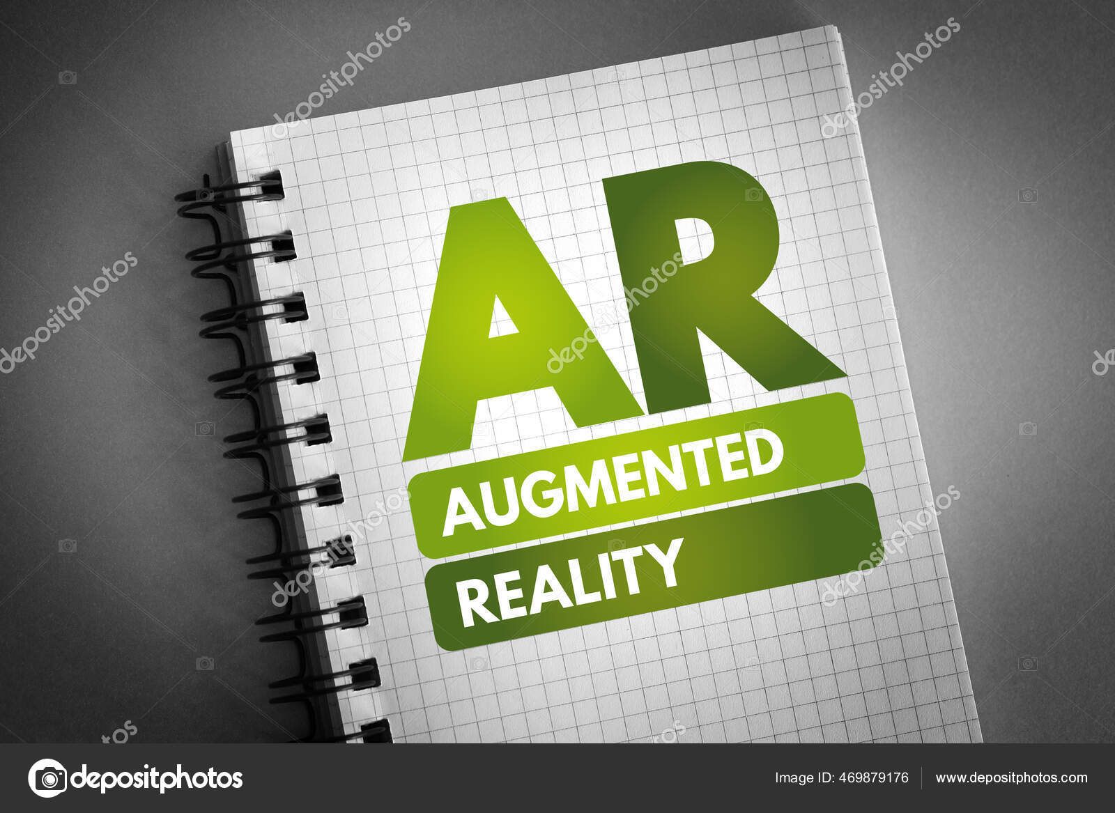 Augmented Reality Acronym Notepad Technology Concept Background Stock ...