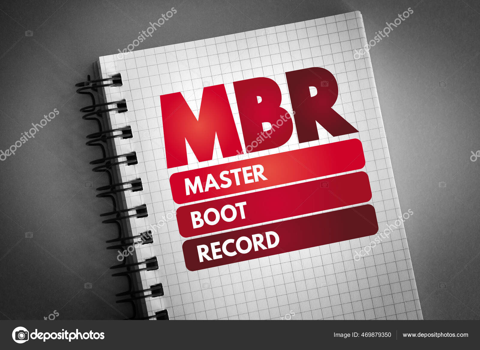 Mbr Master Boot Record Acrónimo Bloc Notas Fondo Concepto Tecnología ...