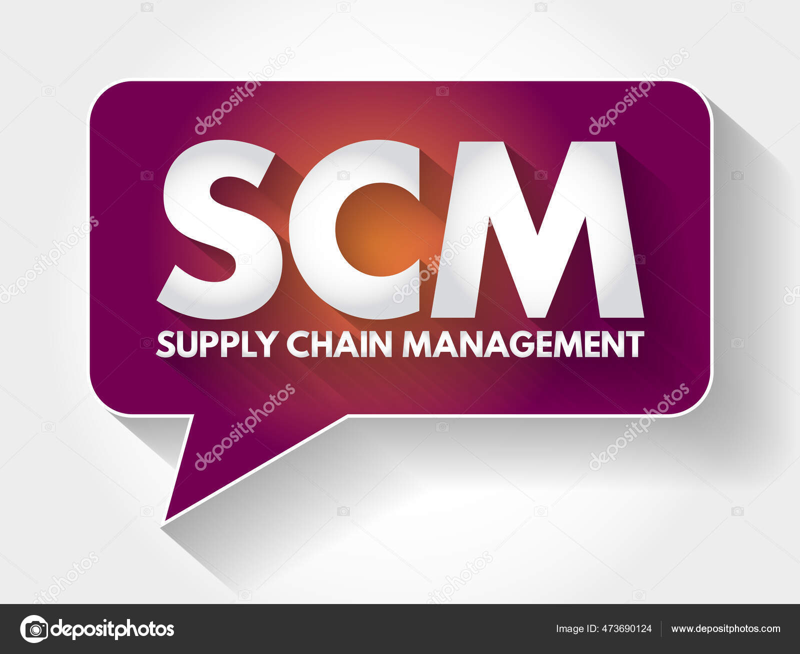 Scm Supply Chain Management Acronym Message Bubble Business Concept ...