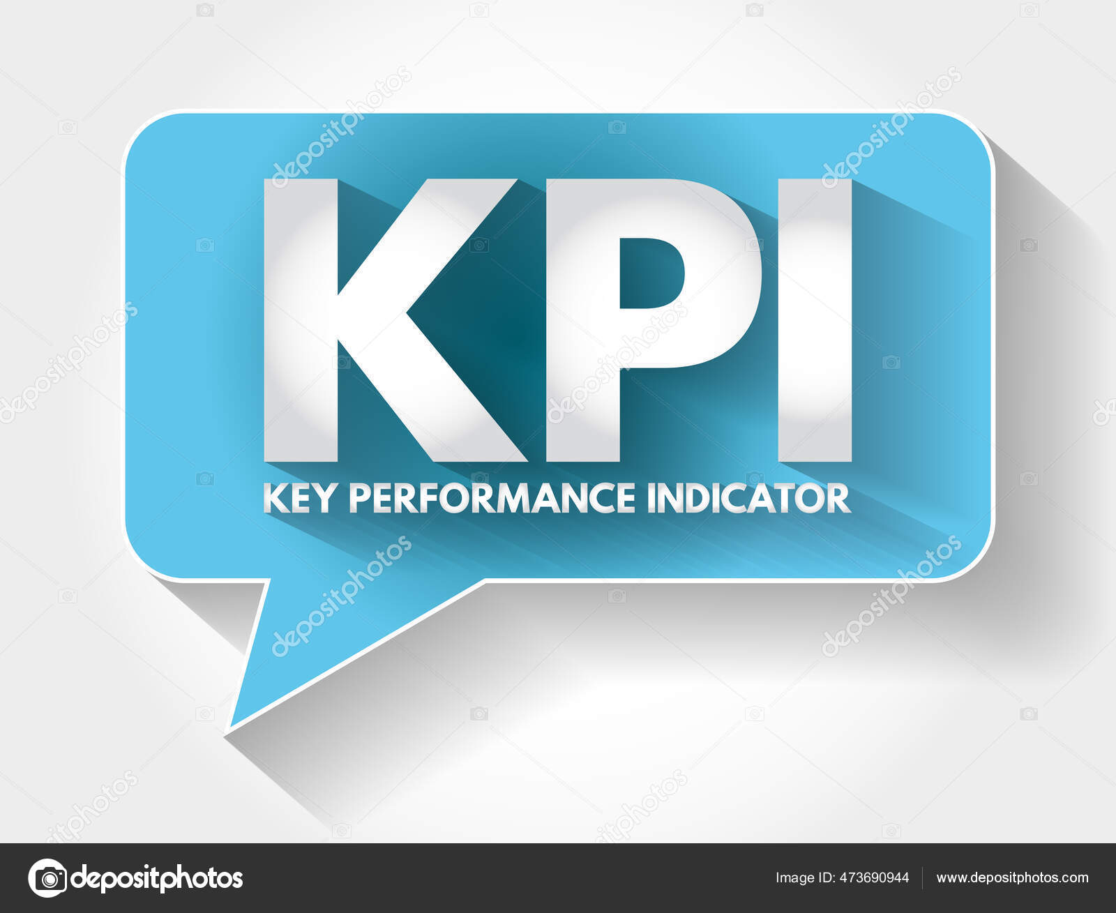 Kpi Key Performance Indicator Acronym Message Bubble Business Concept ...