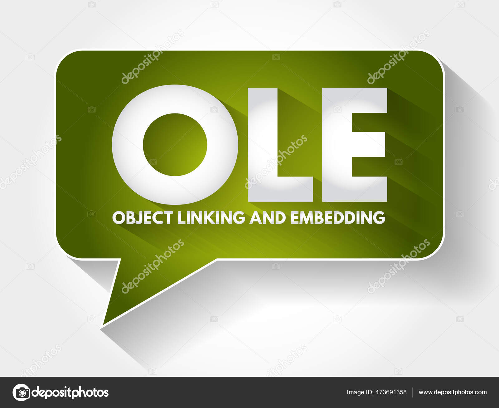 Ole Object Linking Embedding Acronym Message Bubble Technology Concept ...