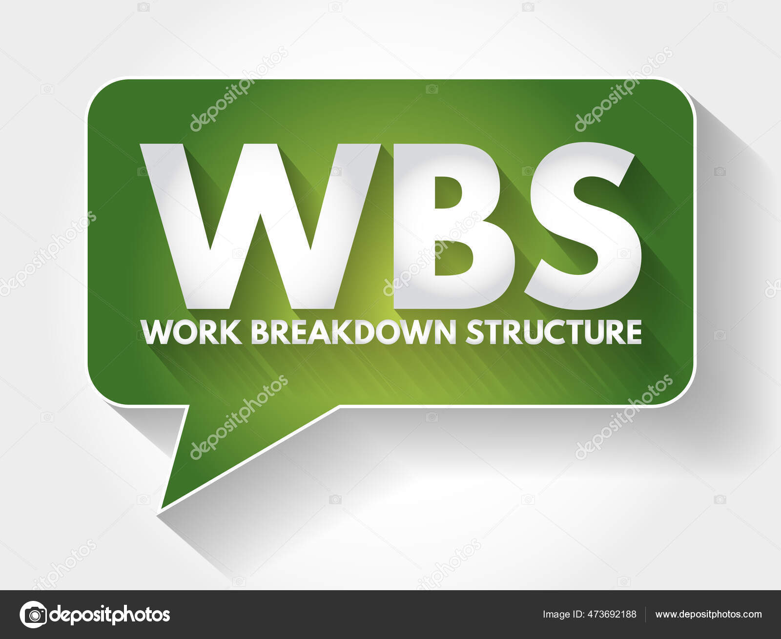 Wbs Work Breakdown Structure Acronym Message Bubble Business Concept ...