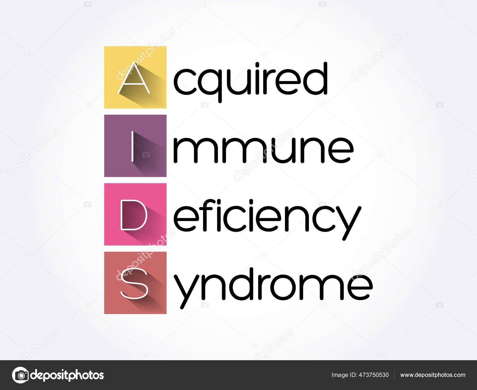 Aids Acquired Immune Deficiency Syndrome Acronym Health Concept ...