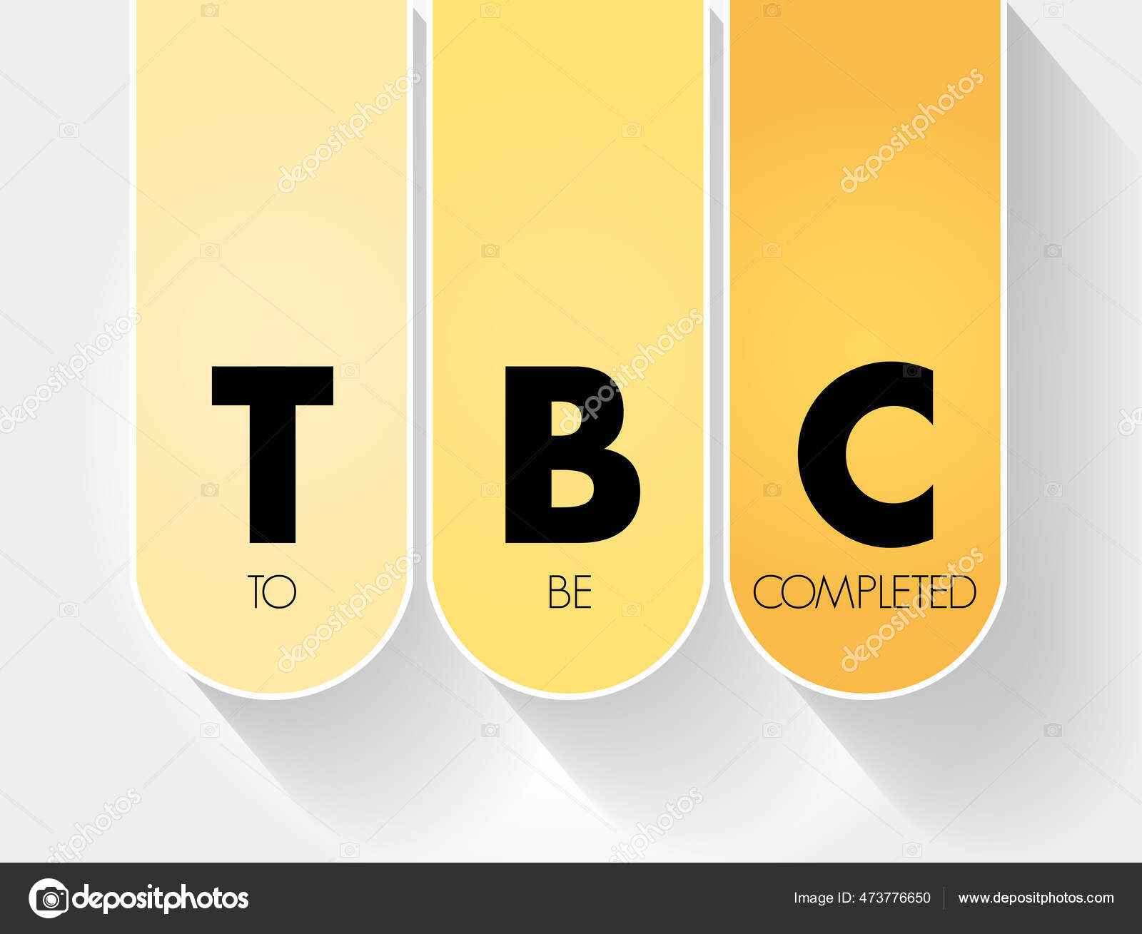 Tbc Completed Acronym Business Concept Background Stock Vector by ...