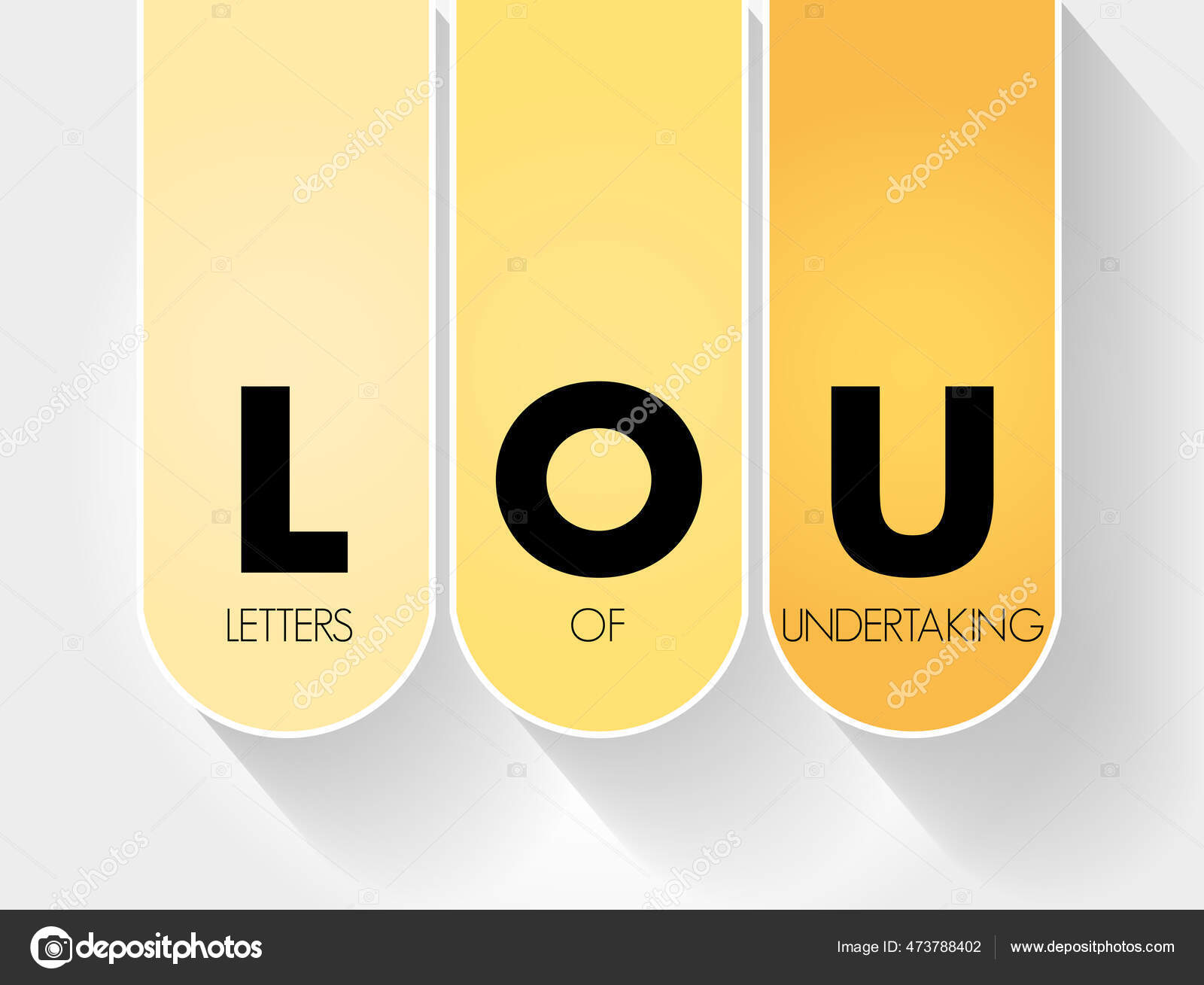 Lou Letters Undertaking Acronym Business Concept Background Stock ...