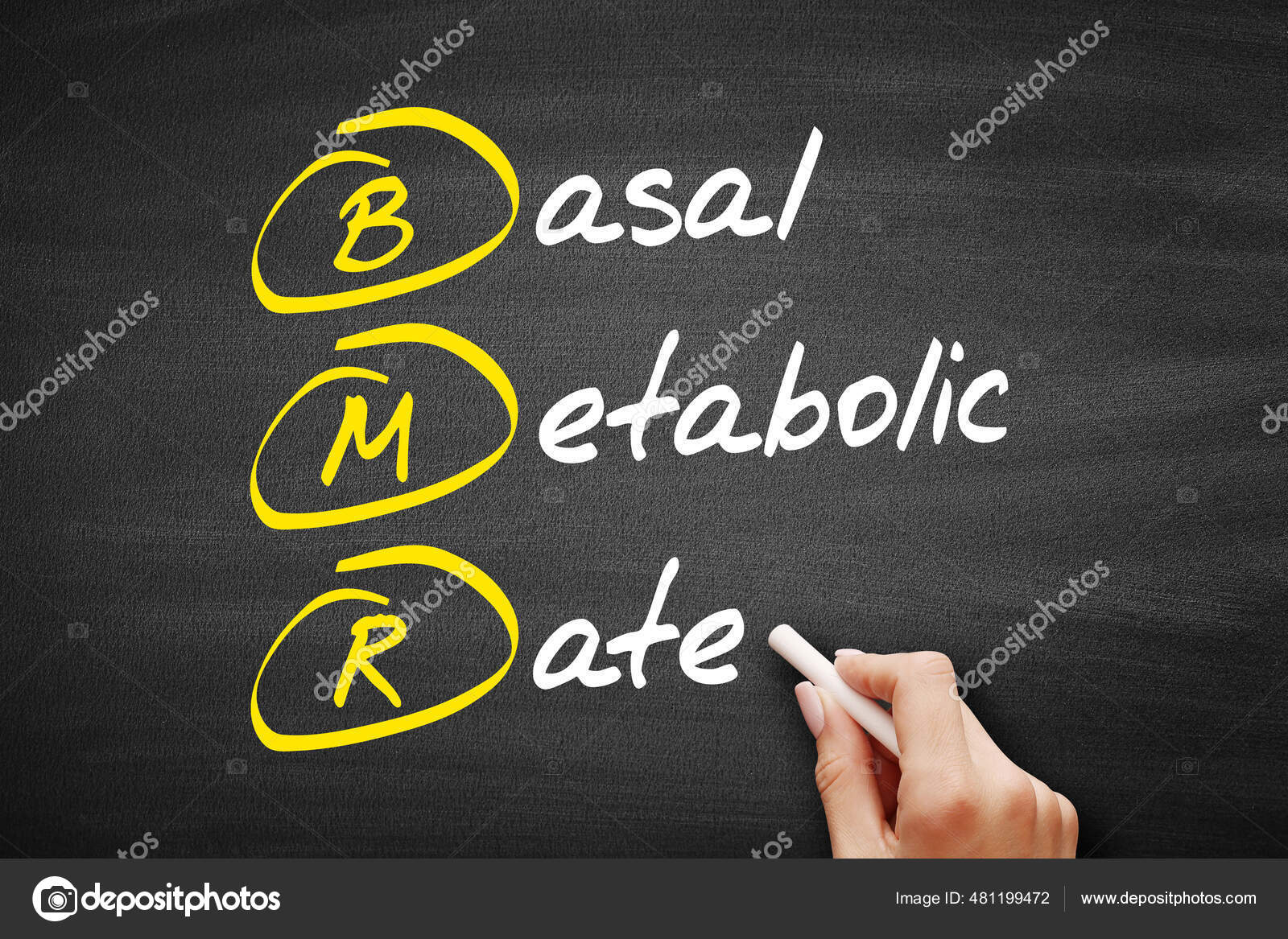 Bmr Basal Metabolic Rate Acronym Concept Blackboard — Stock Photo ...