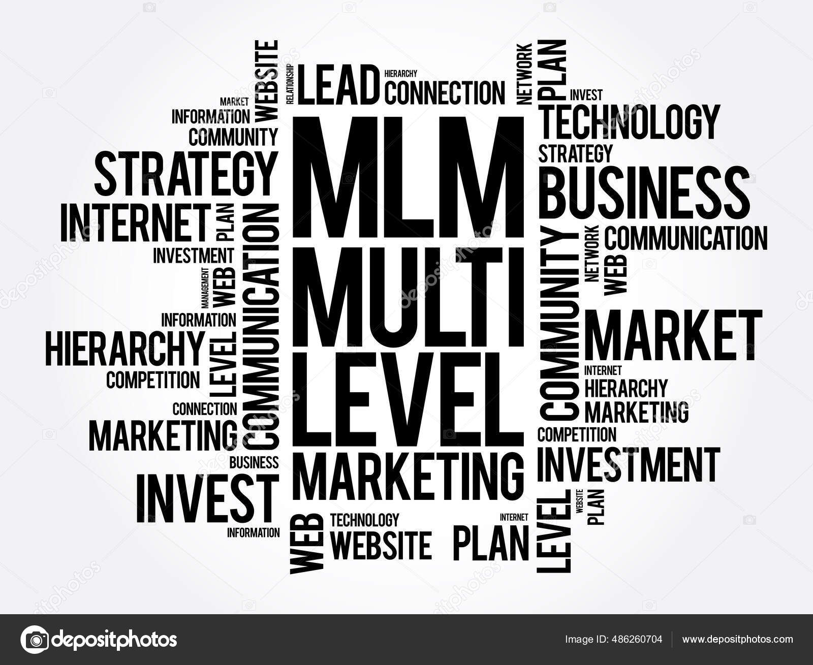 Mlm Multi Level Marketing Word Cloud Business Concept Background Stock ...