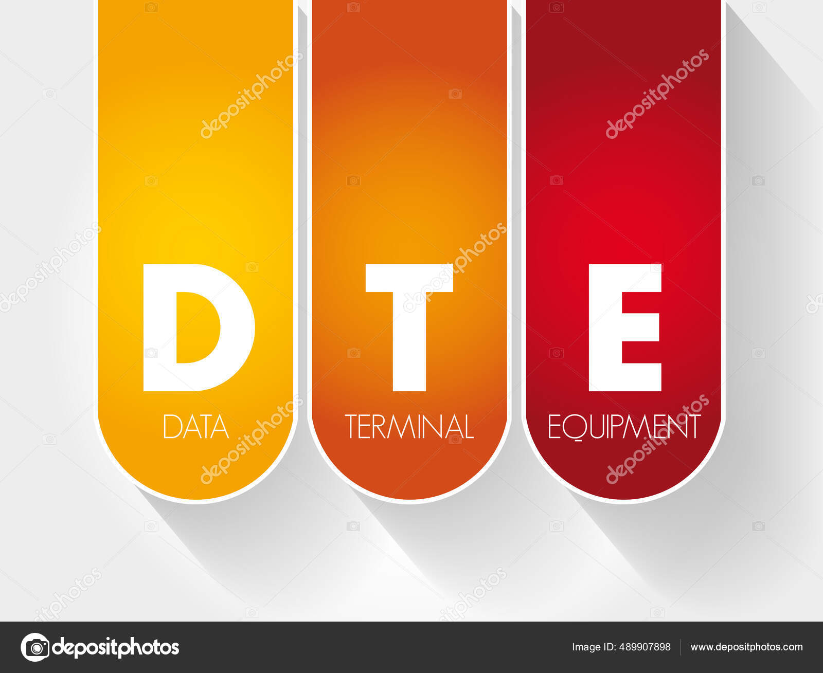 Dte Data Terminal Equipment Acronym Technology Concept Background Stock ...