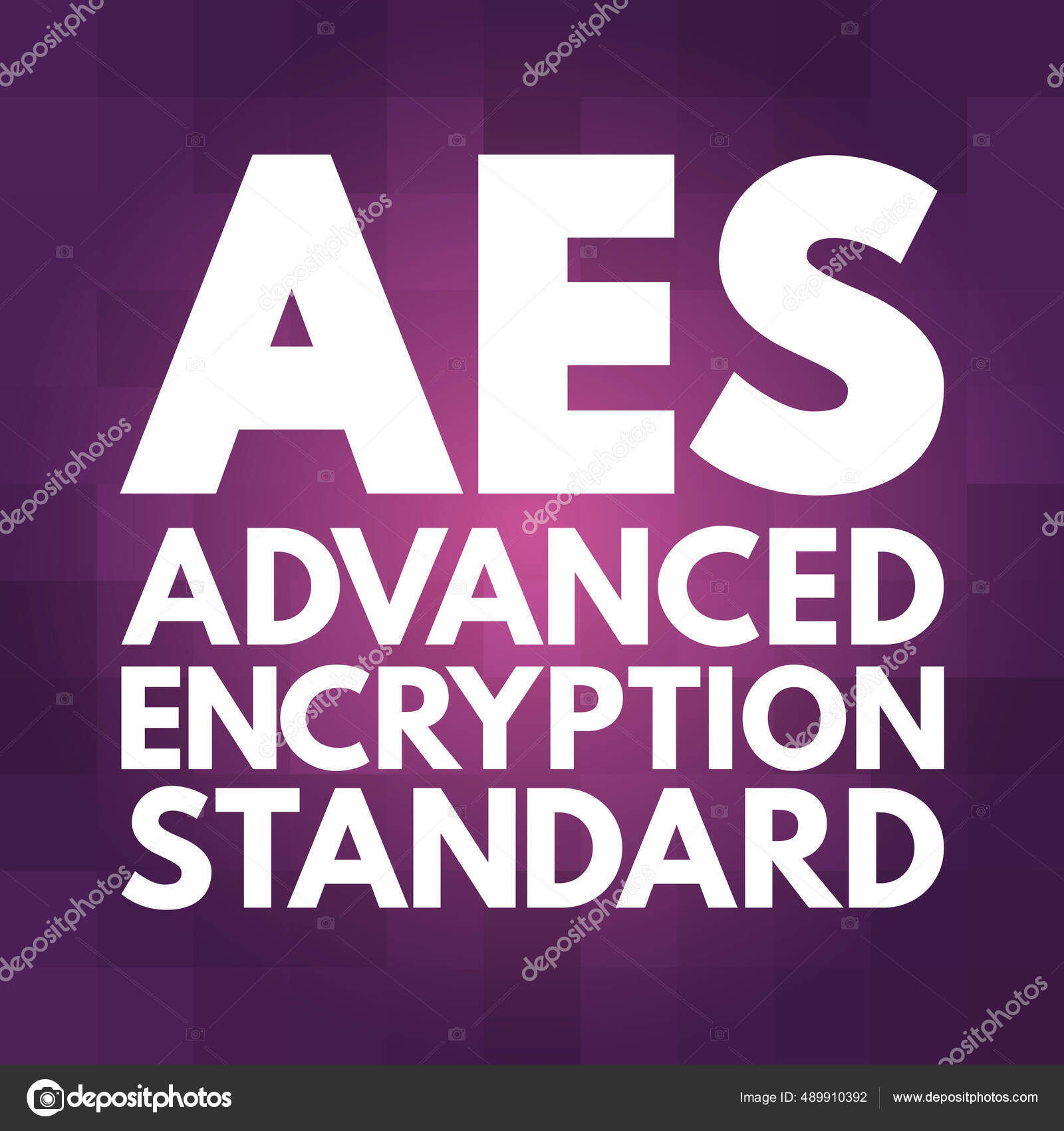 Aes Advanced Encryption Standard Acronym Technology Concept Background ...