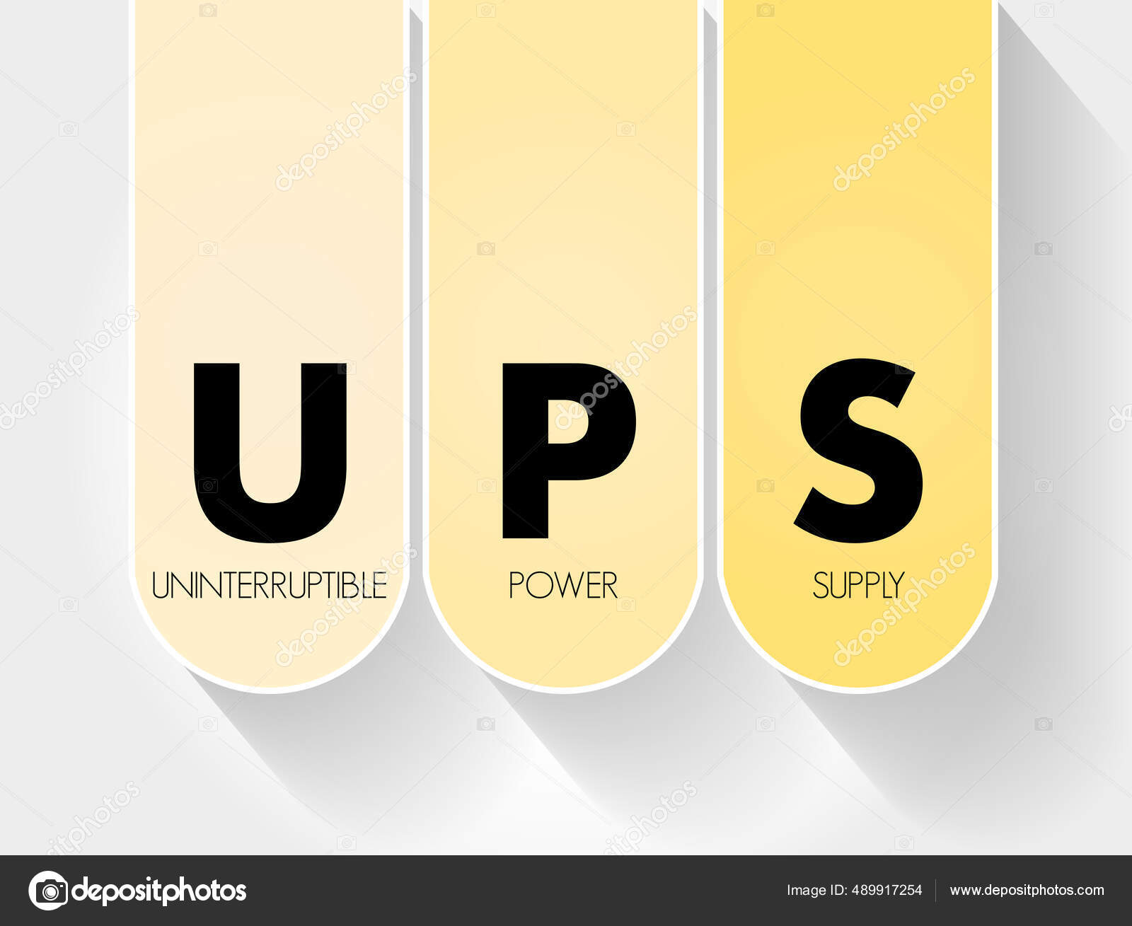 Ups Uninterruptible Power Supply Acronym Technology Concept Background ...