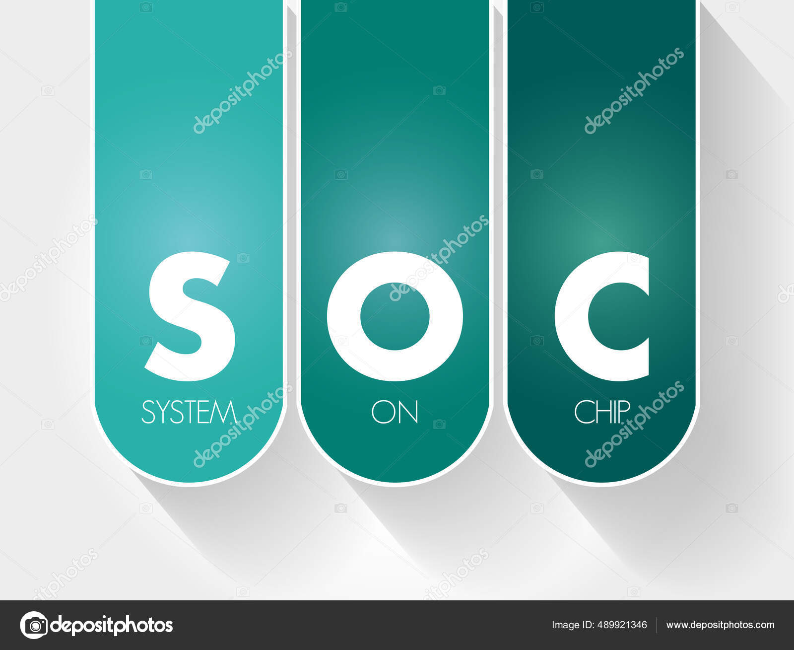Soc System Chip Acronym Technology Concept Background Stock Vector ...