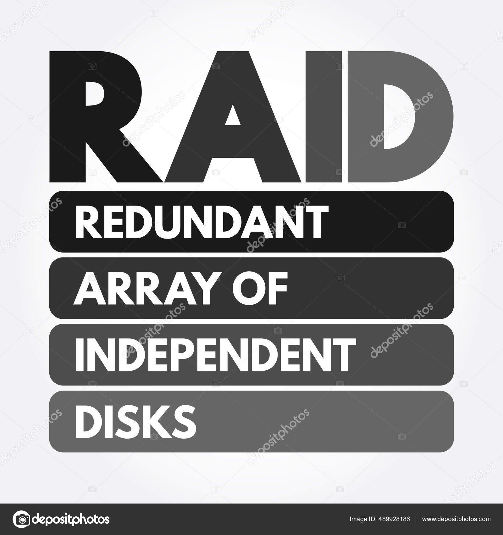 Raid Redundant Array Independent Disks Acronym Technology Concept Background Stock Vector Image ...