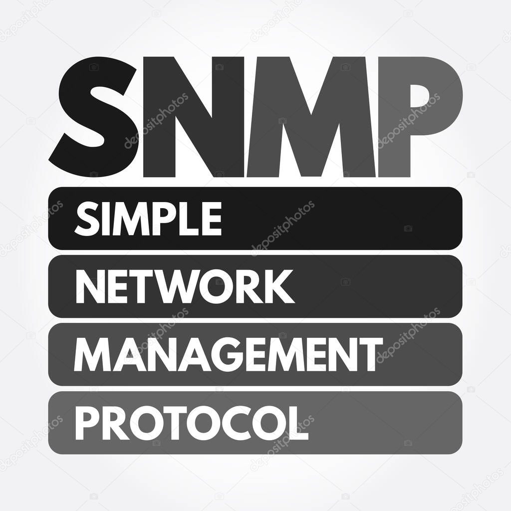 Snmp Acrónimo Simple Network Management Protocol Technology Concept ...