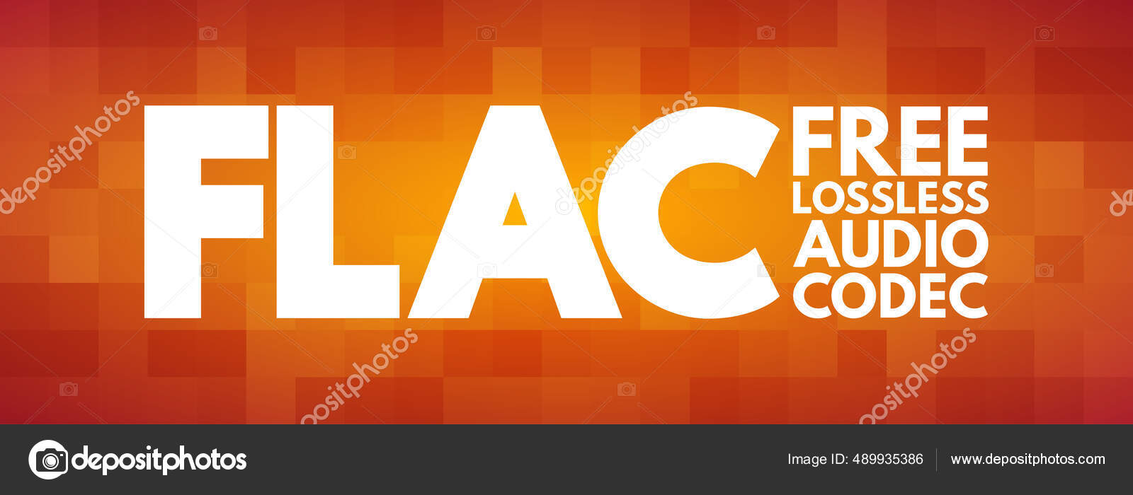 Flac Acrónimo Free Lossless Audio Codec Technology Concept Background ...