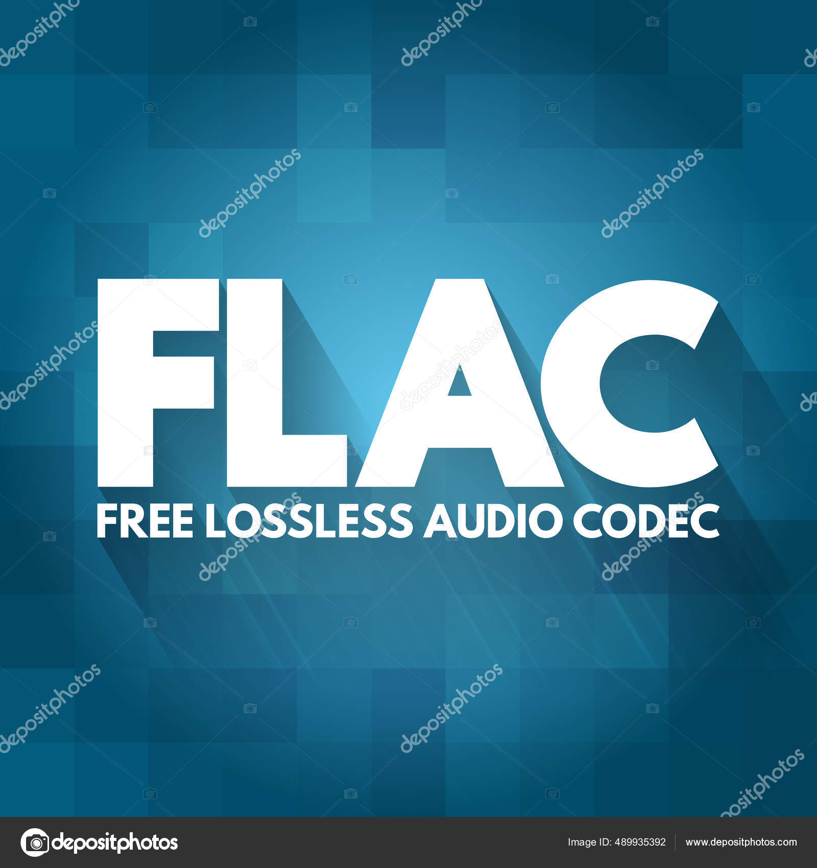 Flac Free Lossless Audio Codec Acronym Technology Concept Background ...