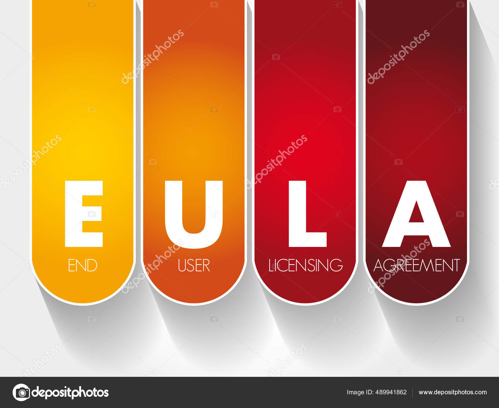 Eula End User Licensing Agreement Acronym Technology Concept Background ...
