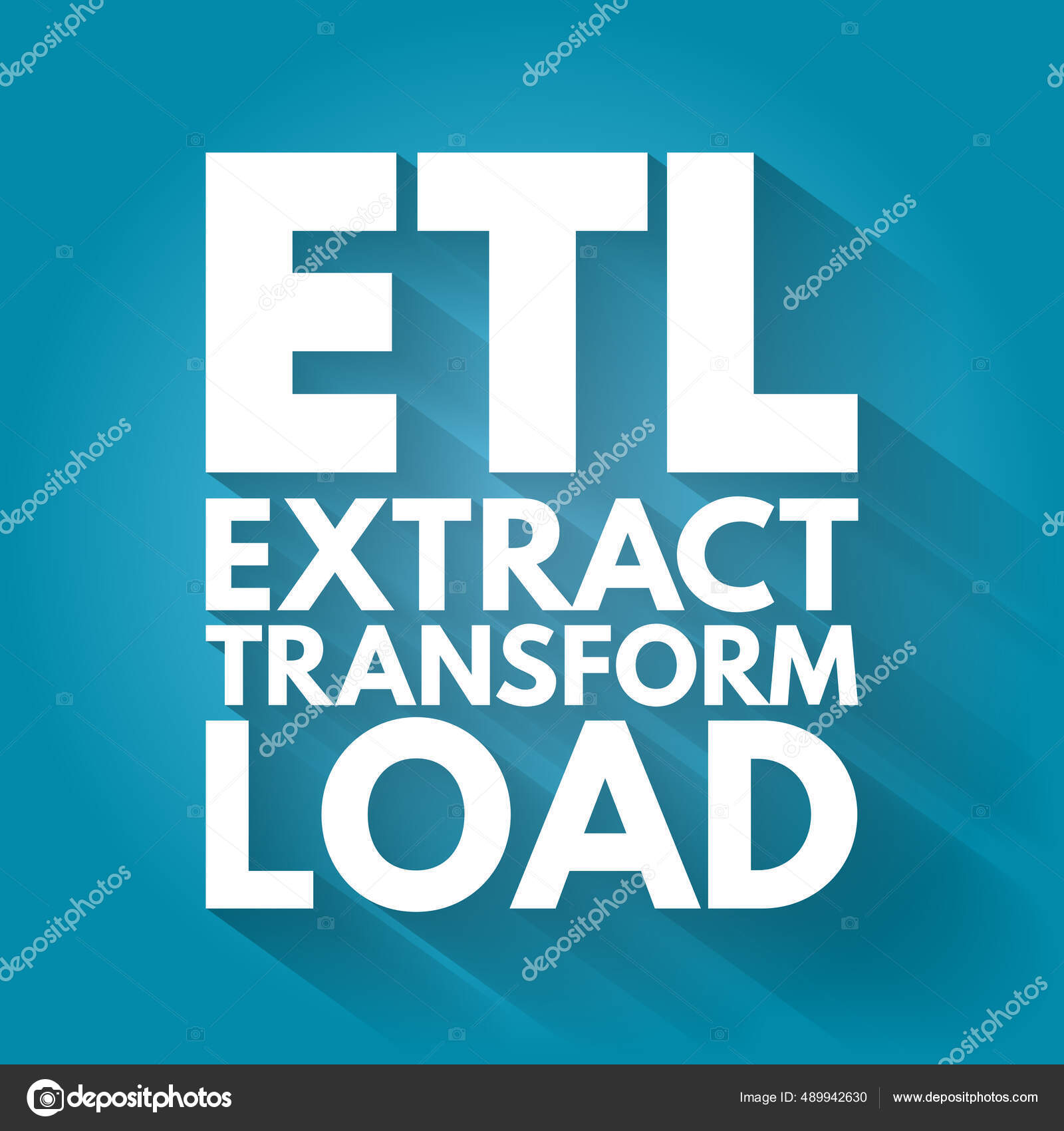 Etl Extract Transform Load Acronym Technology Concept Background Stock ...