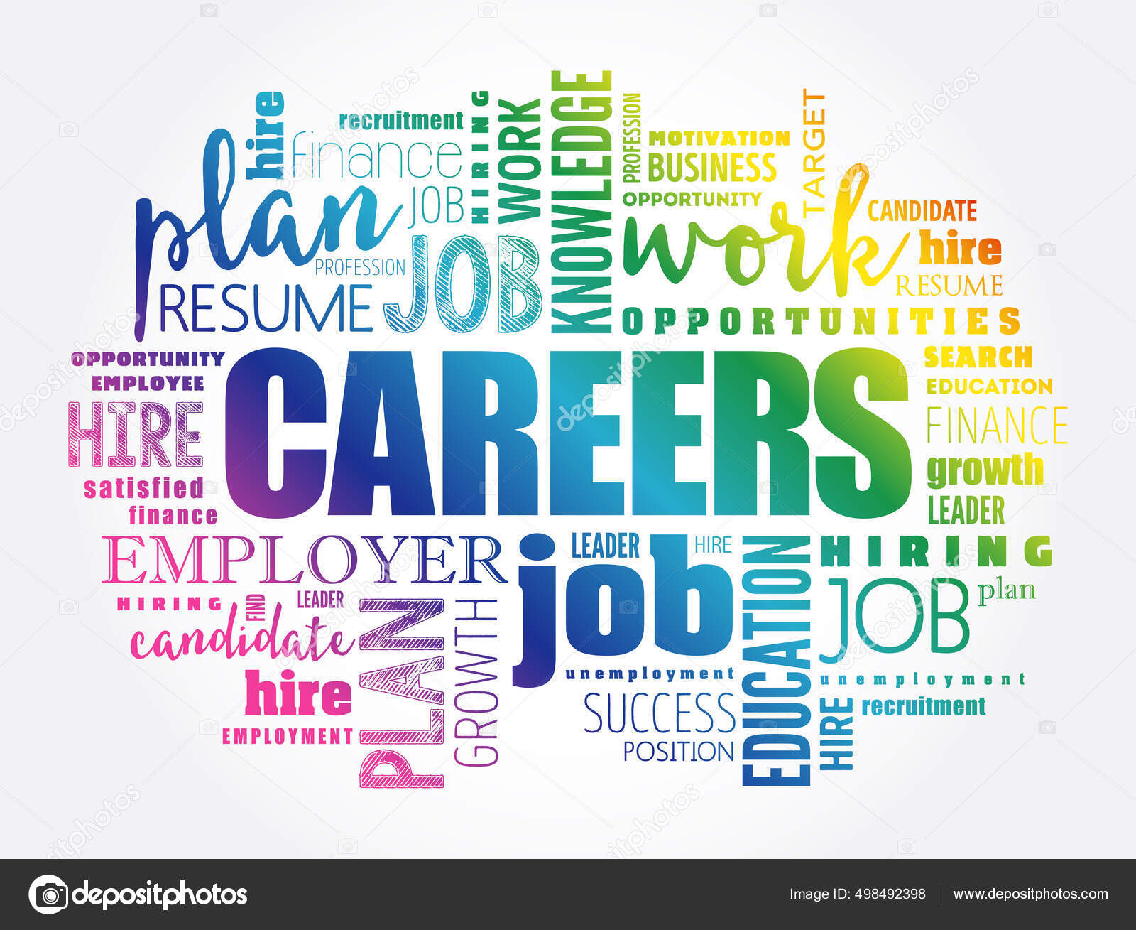 Careers Word Cloud Collage Business Concept Background Stock Vector by ...