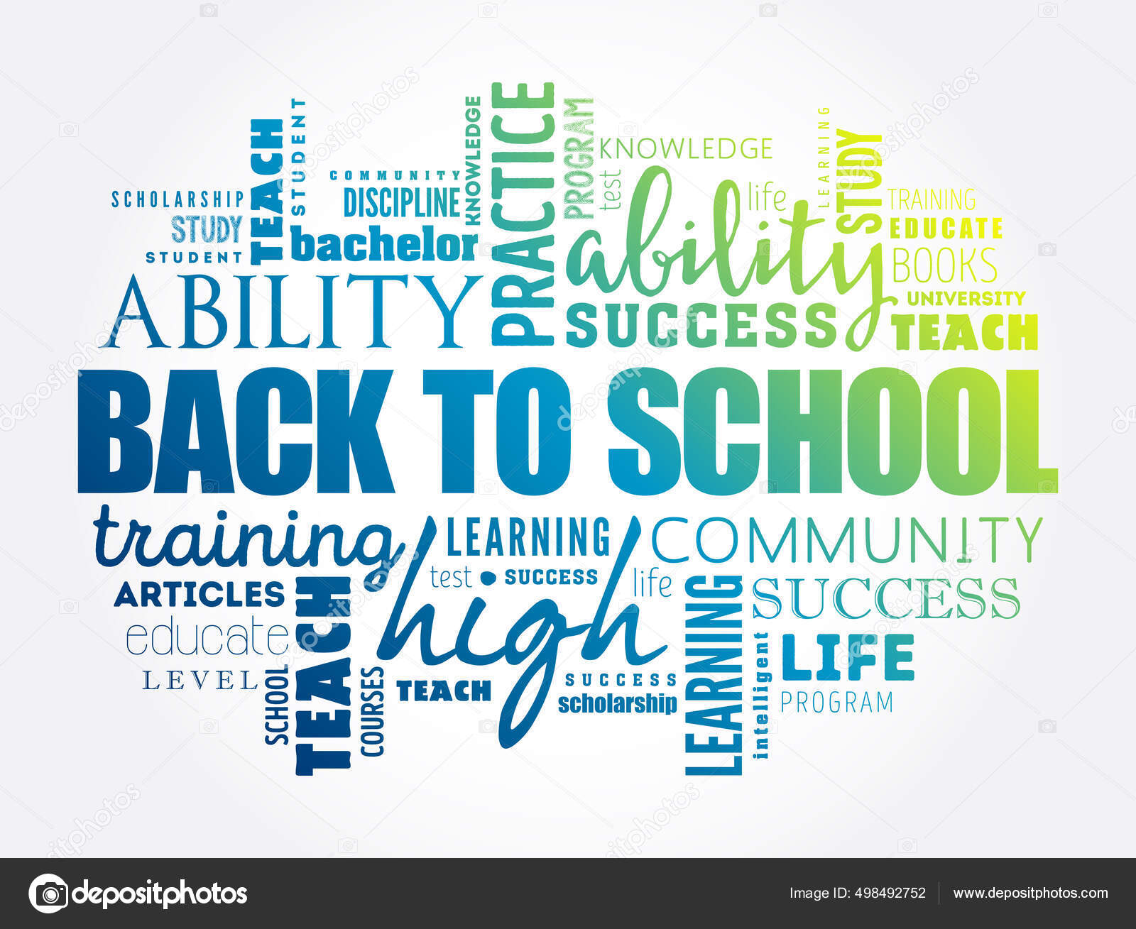 Back School Word Cloud Collage Education Concept Background Stock ...