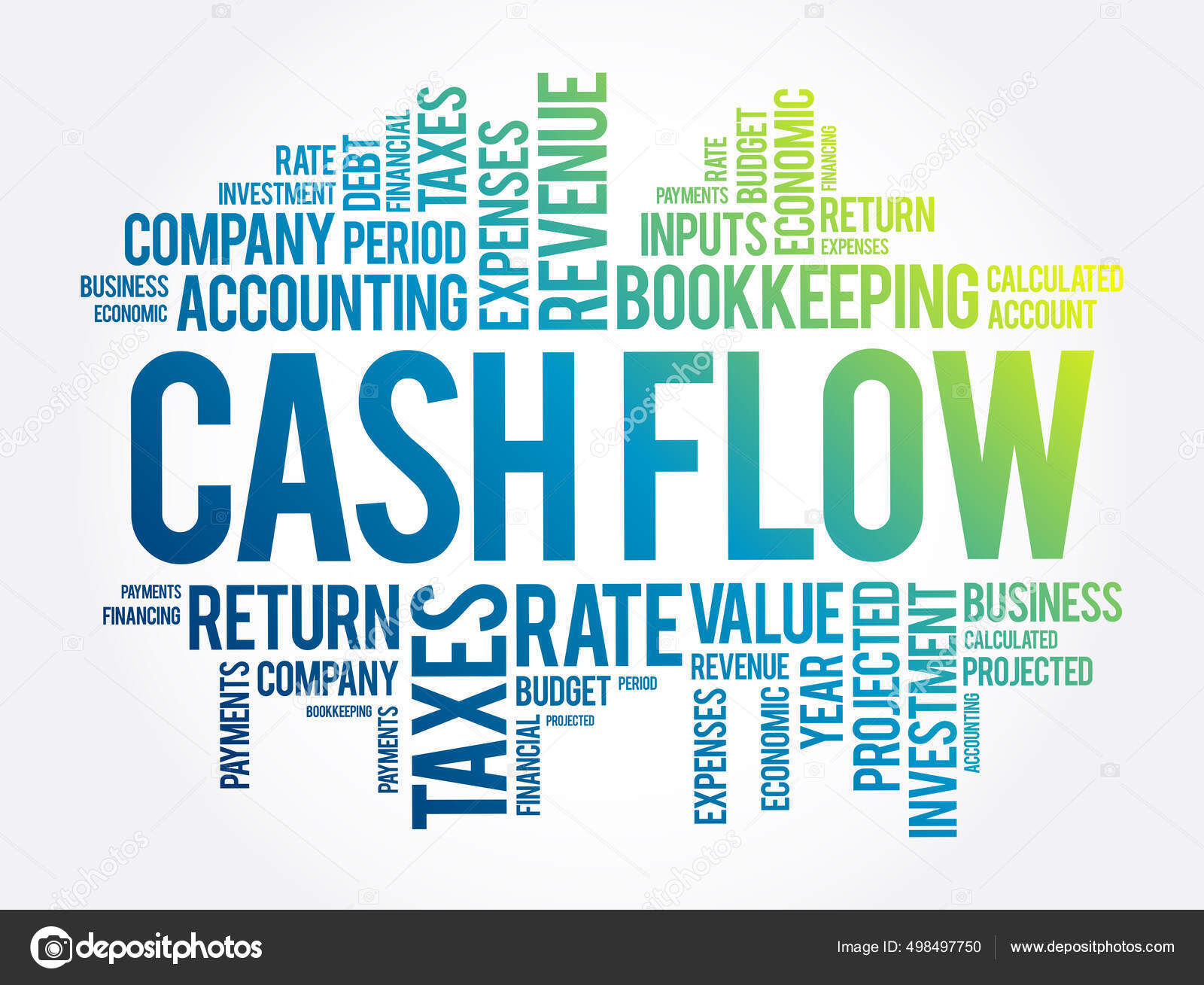Cash Flow Word Cloud Collage Business Concept Background Stock Vector ...