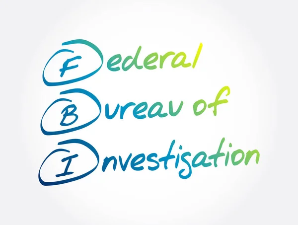 Fbi Federal Bureau Investigation Acronym Concept Background Stock ...
