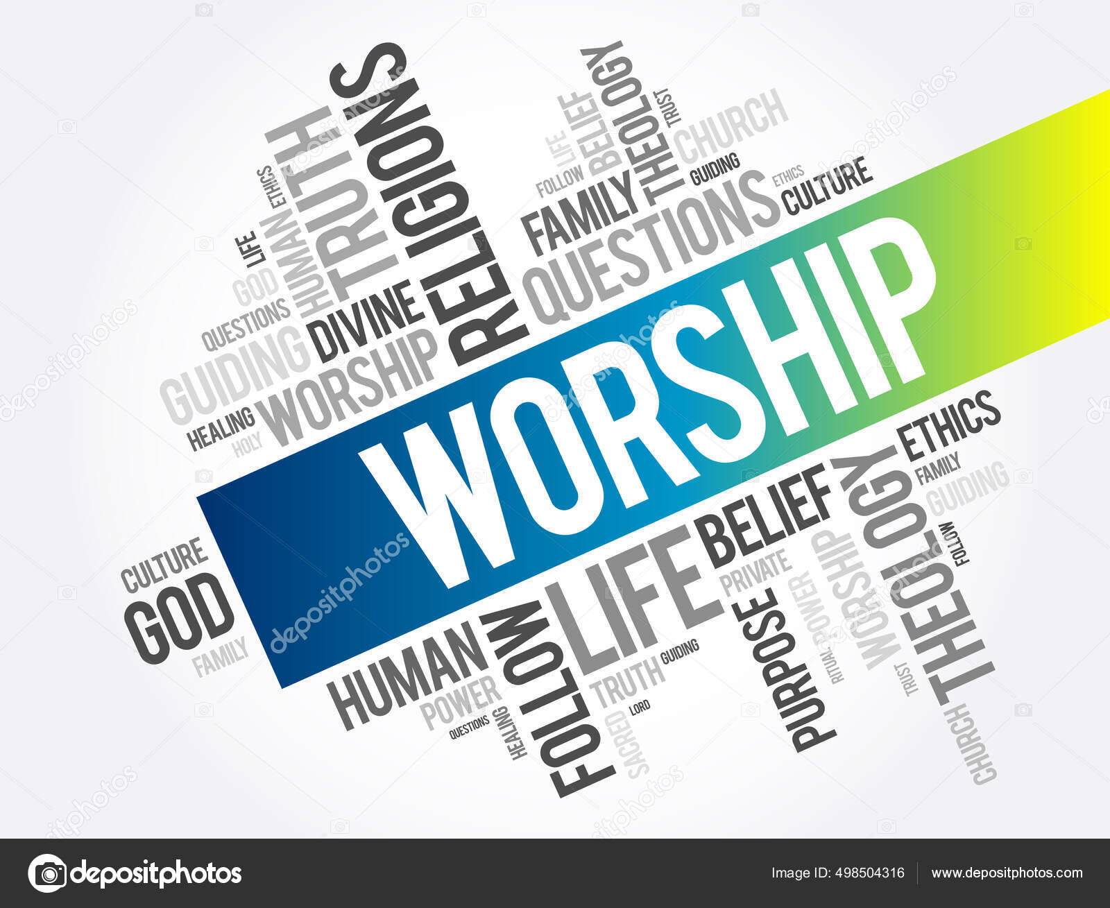 Worship Word Cloud Collage Social Concept Background Stock Vector by ...