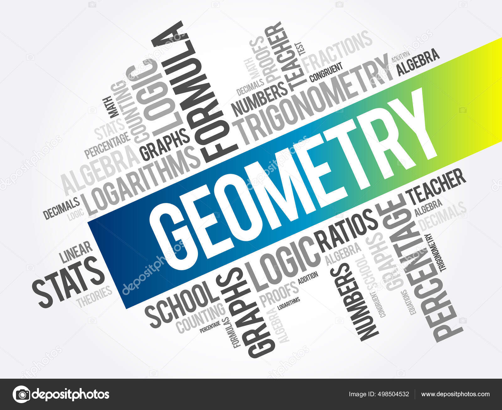 Geometry Word Cloud Collage Education Concept Background Stock Vector ...