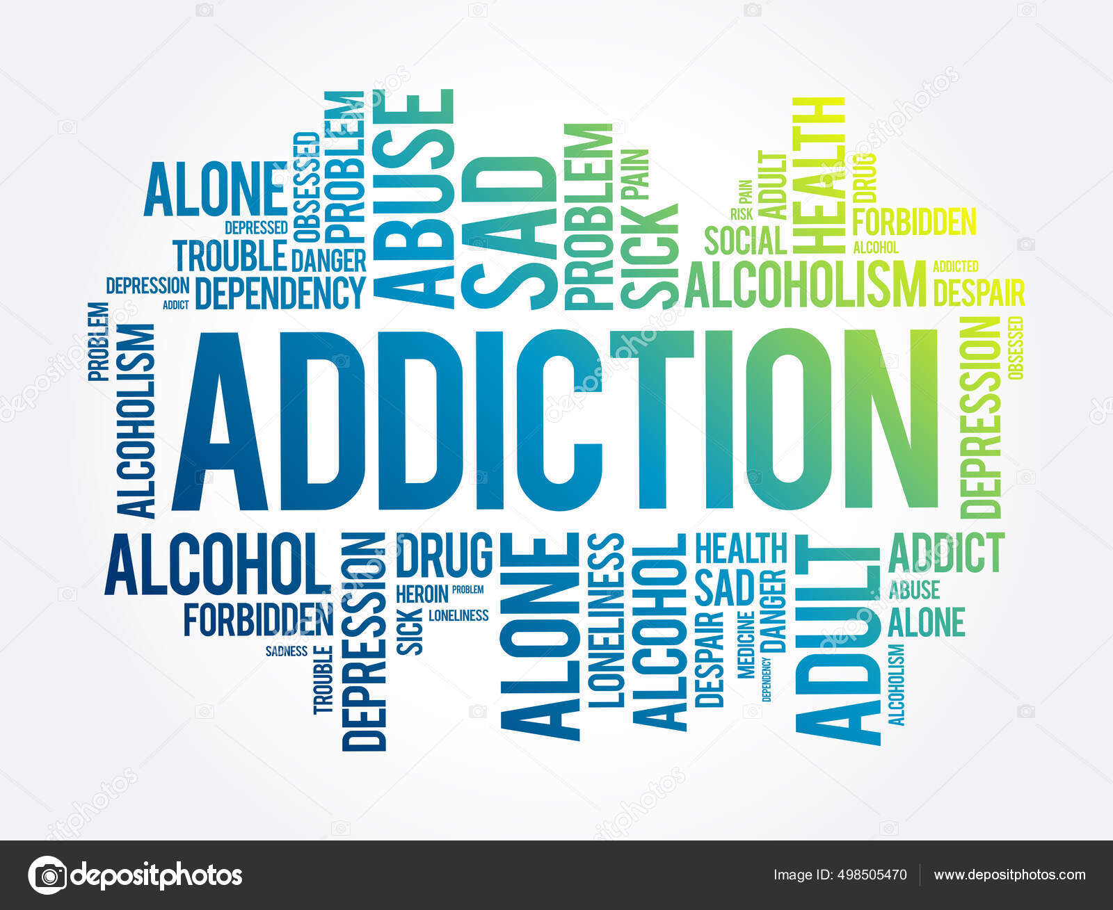 Addiction Word Cloud Collage Health Concept Background Stock Vector by ...