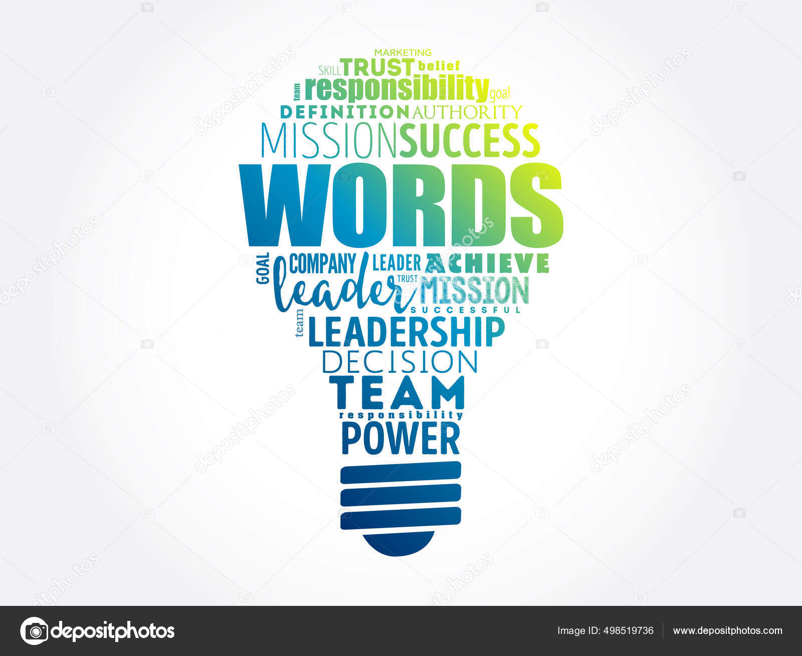 Words Light Bulb Word Cloud Collage Business Concept Background Stock ...