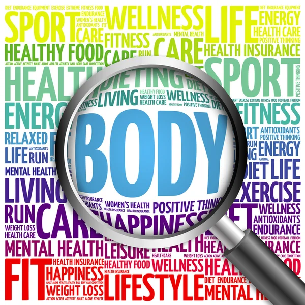 HEALTHY word cloud with magnifying glass — Stock Photo © dizanna #97971016