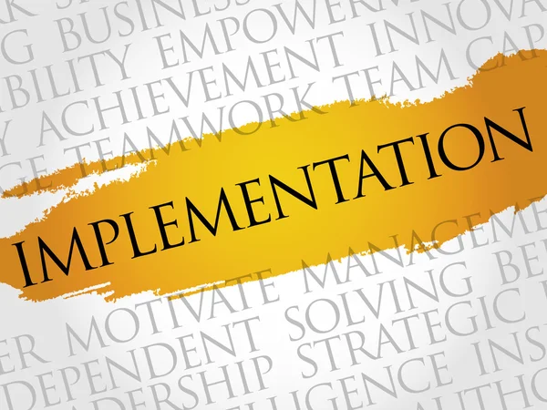 Implementation Word Cloud Collage Business Concept Background Stock ...