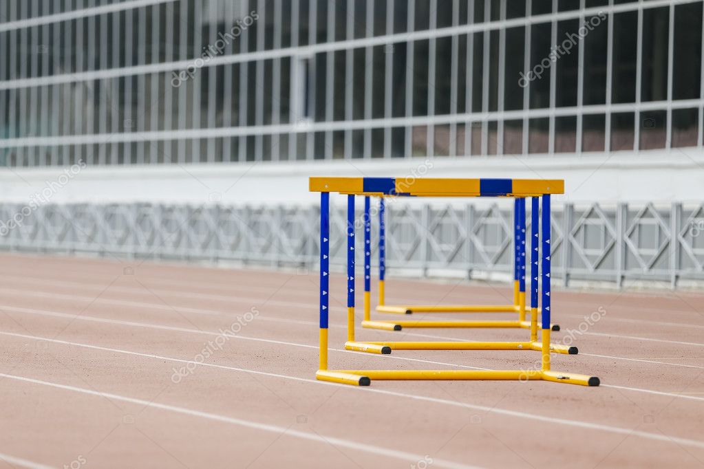 Barriers at stadium for a run — Stock Photo © chelsdo #115856764