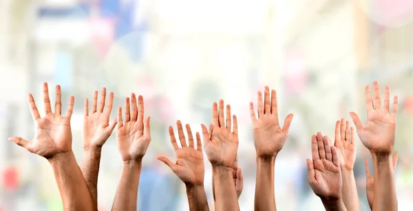 People with Hands Raised — Stock Photo © Rawpixel #63068519