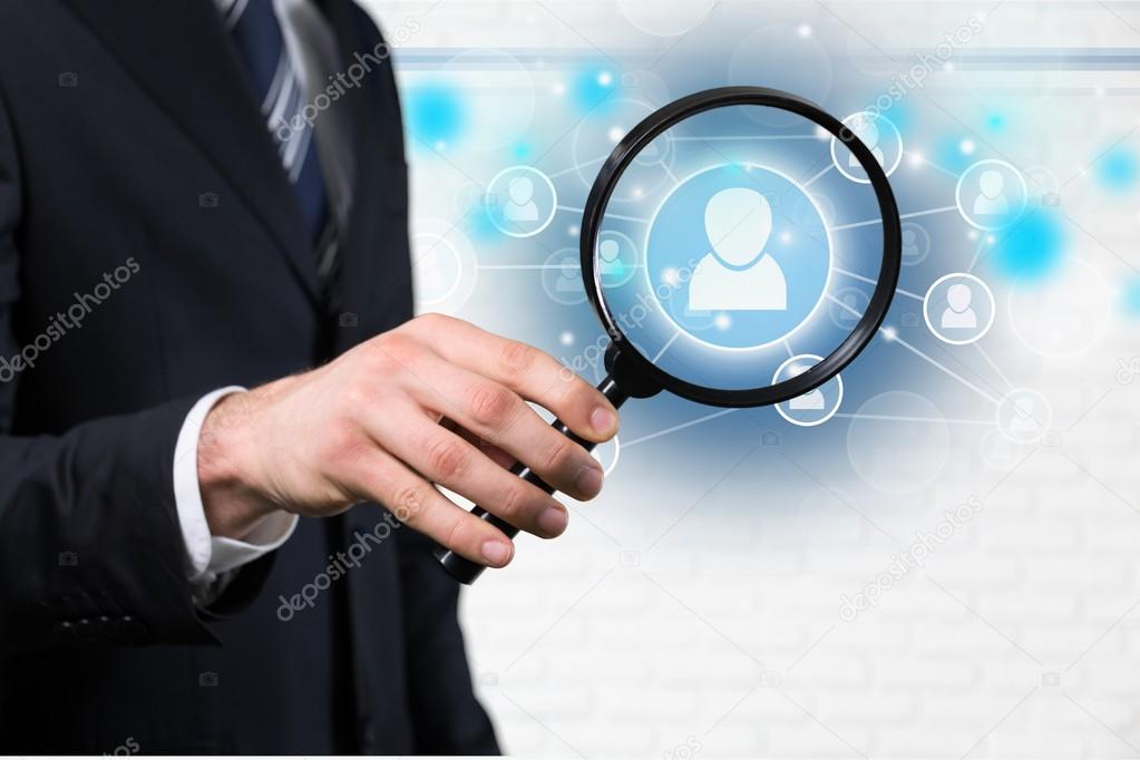 Human hand holding magnifying glass Stock Photo by ©billiondigital ...