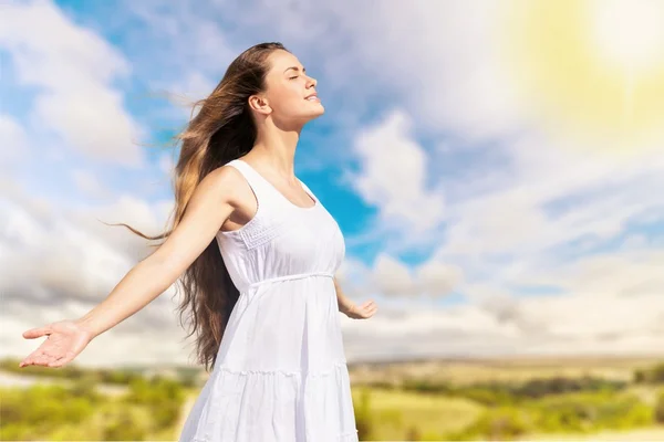 Woman arms open Stock Photos, Royalty Free Woman arms open Images ...