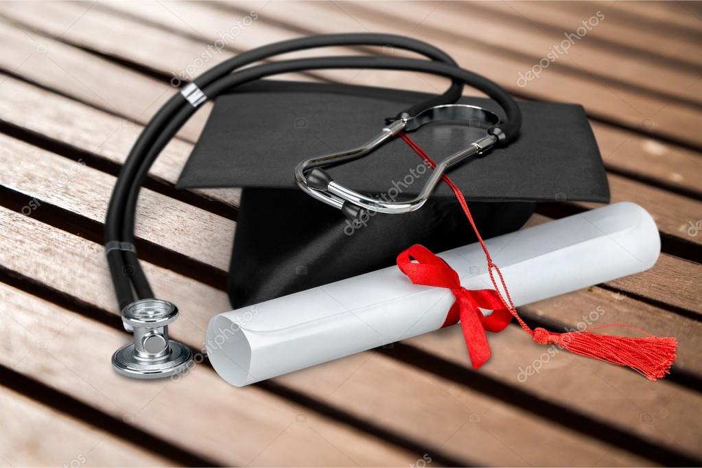 Graduation Cap With Stethoscope